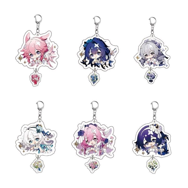 Honkai Impact 3 Elysia Game Pendant Keychain Key Ring Badge Accessories ...