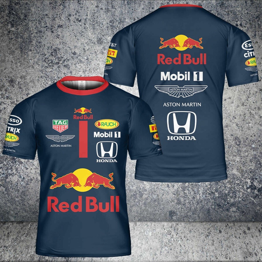 Fanmade Men's 2022 Honda Racing Mobil 1 Navy 3D Printed T-Shirt S-5XL ...