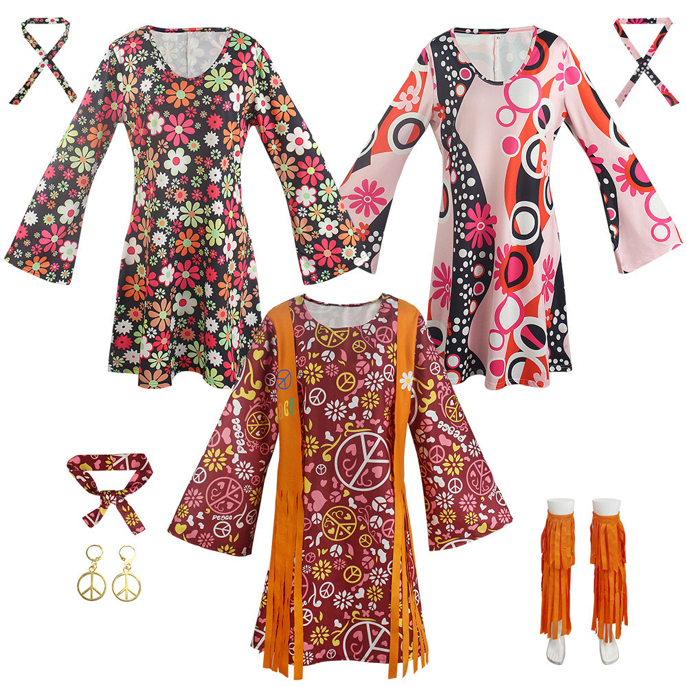 Halloween Arabian cos costume Fringed hippie costume hippie Retro ...