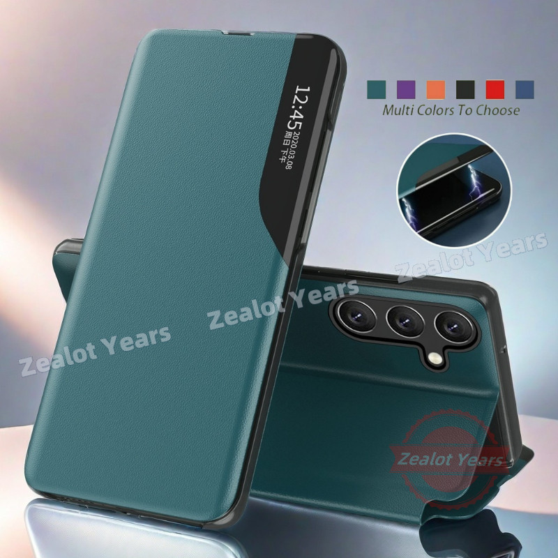 Casing For Samsung Galaxy A56 A36 A26 A16 5G 4G A55 A35 A25 A15 Matte Leather Flip Case Side ...