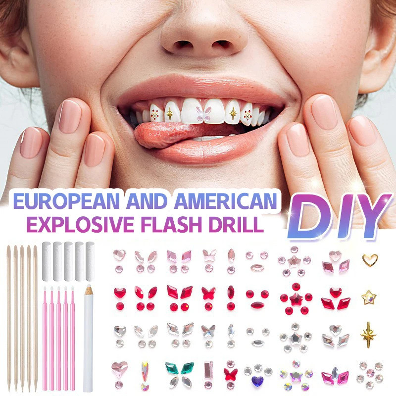 1 Set Professional Tooth Gem Kit Diy Love Horse Eye Crystals Jewelry ...