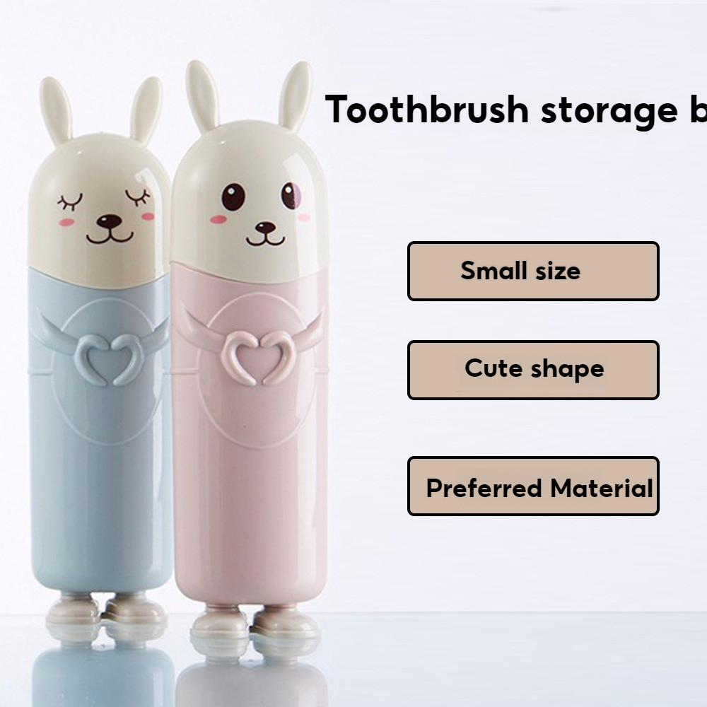 Cute Rabbit Toothbrush Storage Box Portable Toothbrush Protect Holder ...