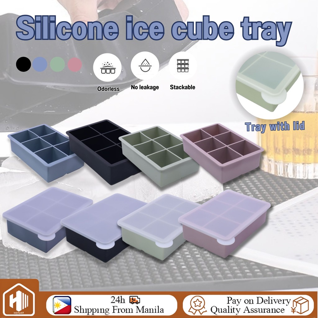 4/6/8 Grid Big Ball Square Ice Cube Mold Silicone Ice Cube Maker DIY ...