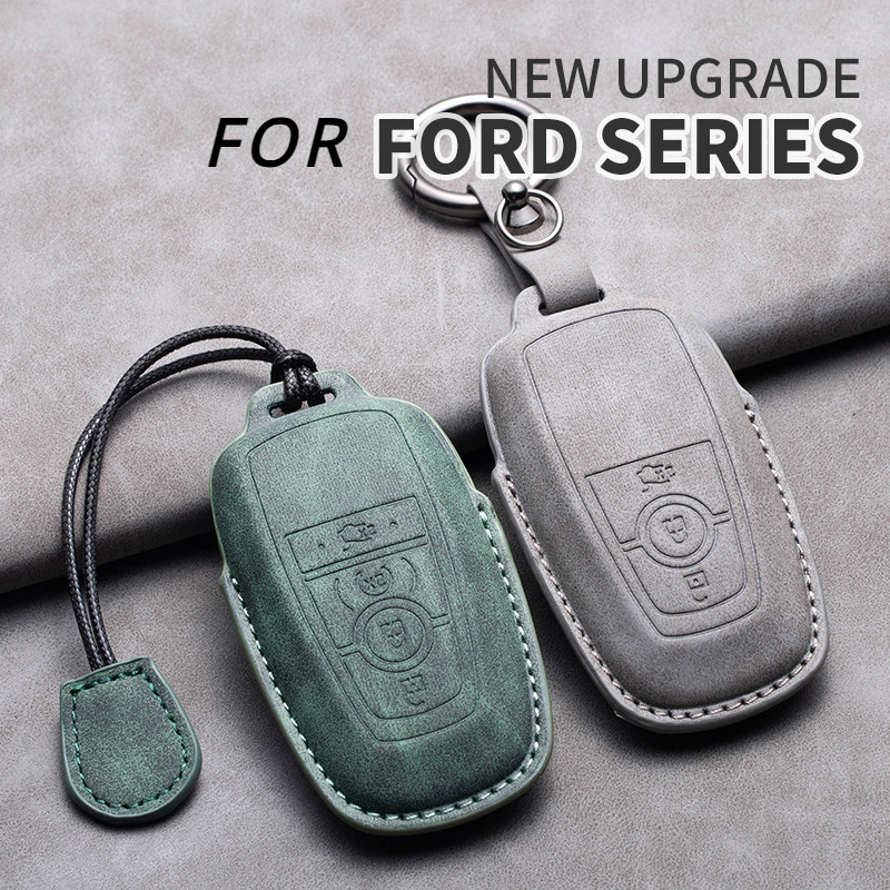 Leather Car Key Case Cover for Ford Fusion Mustang Explorer F150 F250 ...