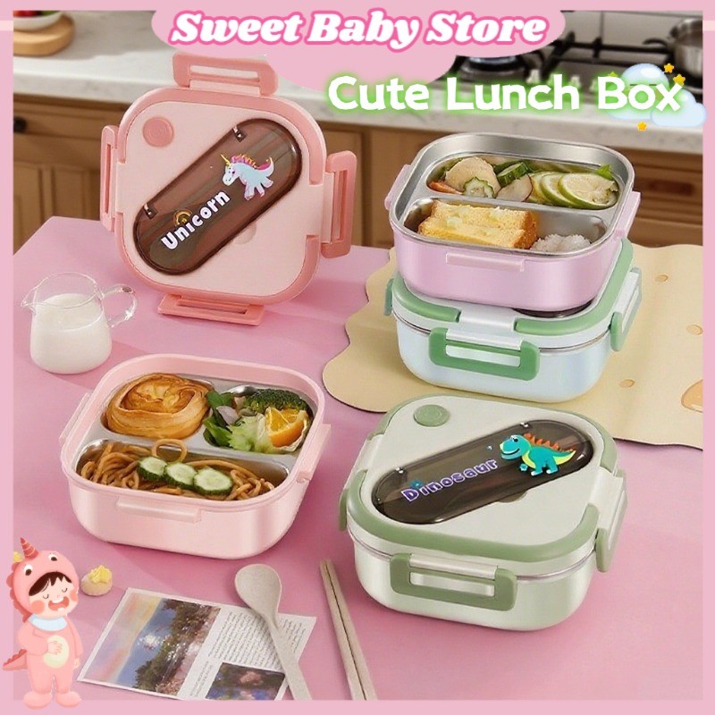 Kids Bento Box Set Cute Lunch Box Large Capacity Insulated Lunch Box ...