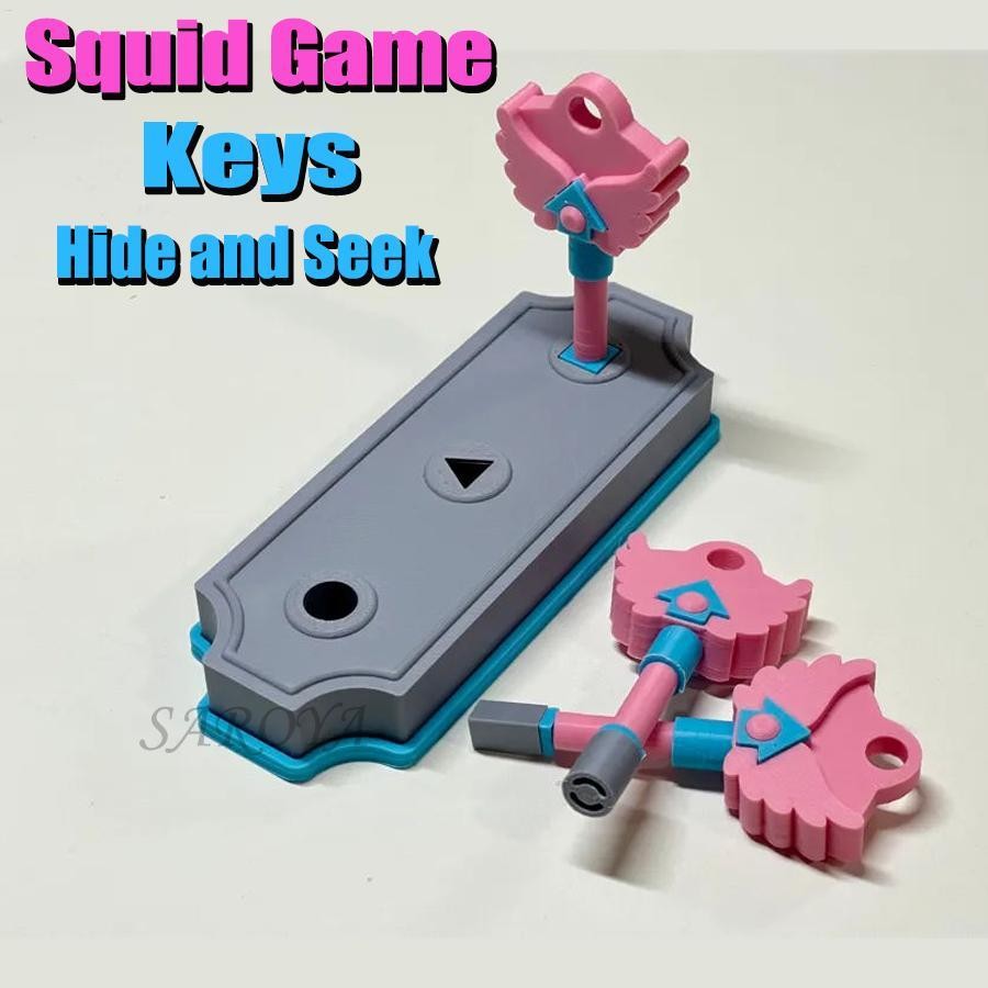 3D Printed Squid Game Season 3 Keys Squid Necklace Square/Circle ...