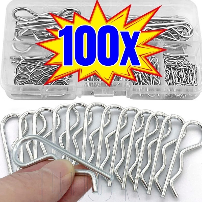 100Pcs R Shaped Spring Cotter - Positioning Pins - R Type Spring Cotter ...