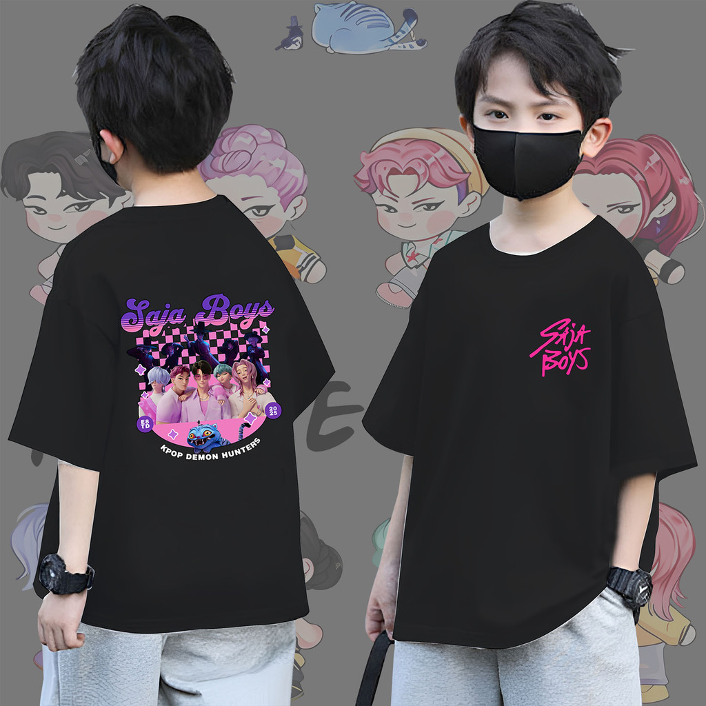 Demon Hunter 2025 Kids T-Shirt Popular Soft Cotton Casual Round Neck Prints 2 100CM-150CM ...