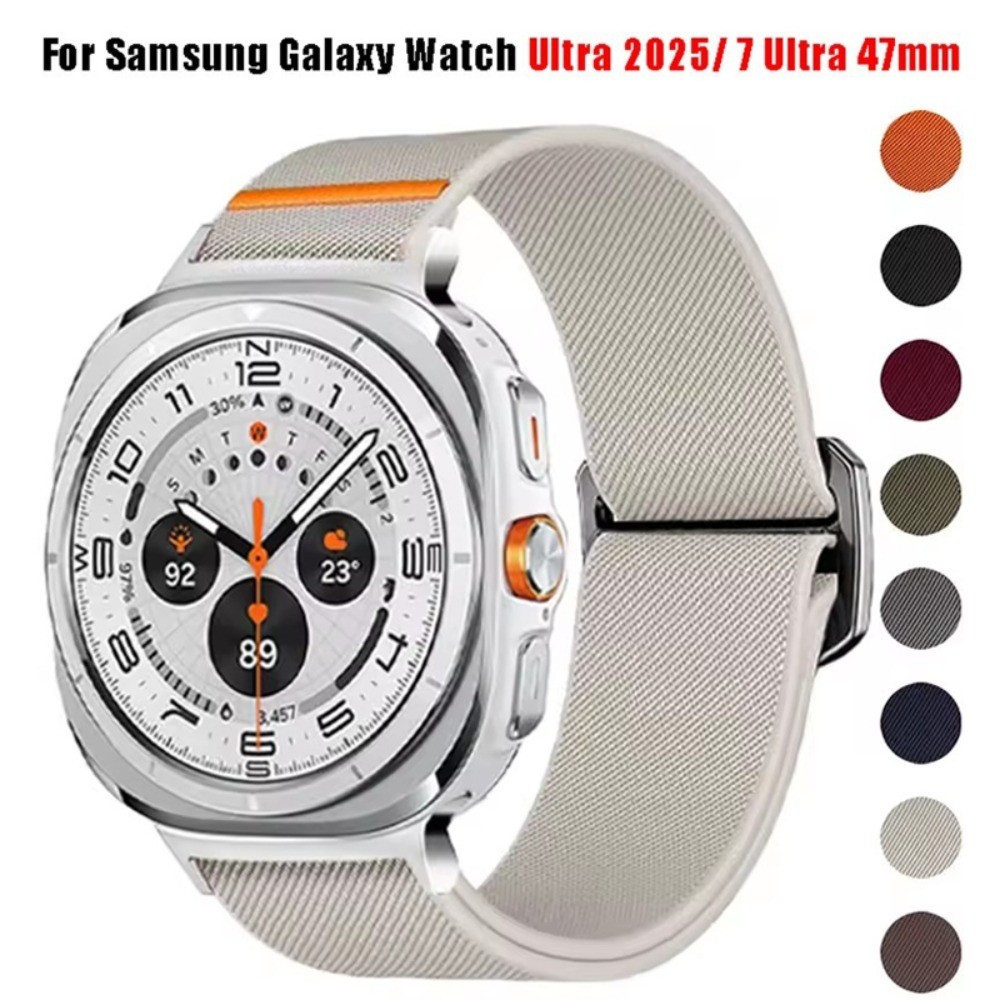 Nylon Strap For Samsung Galaxy Watch Ultra 2025 / 7 Ultra 47mm Elastic ...