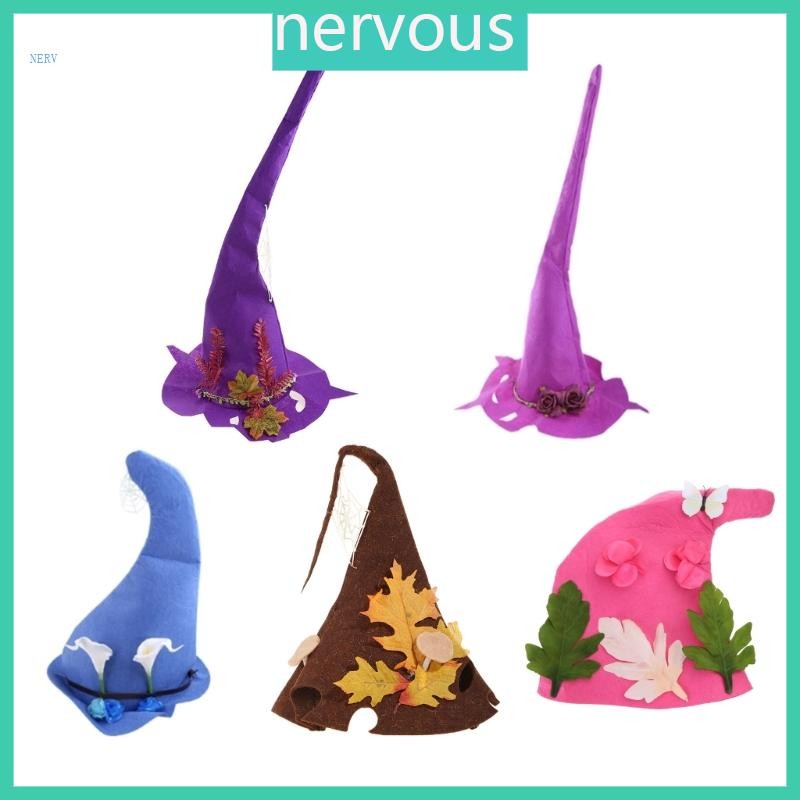 NERV Popular Artificial Colorful Flower Wizard Hat Cool Steeple Witch ...