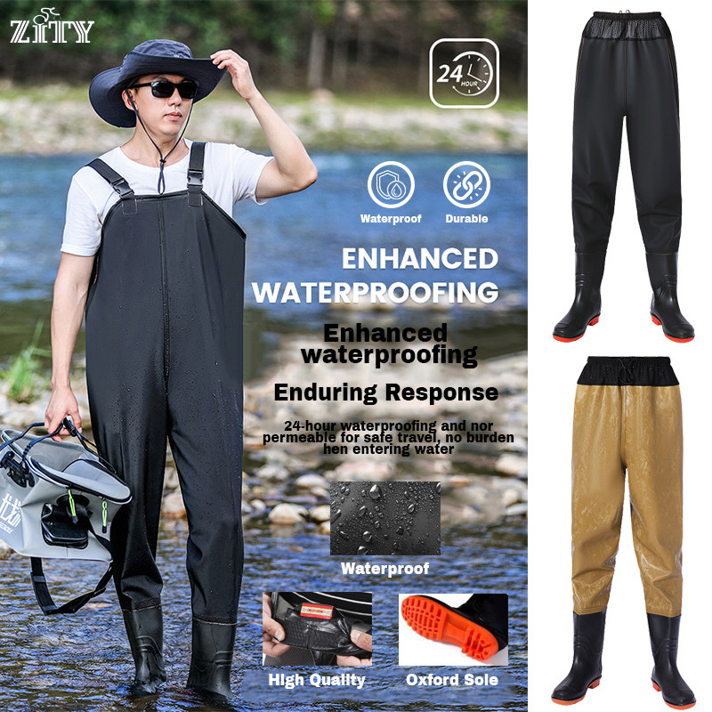 Thick Waterproof Water Wading Pants Boots 110cm Full Protection Fishing ...