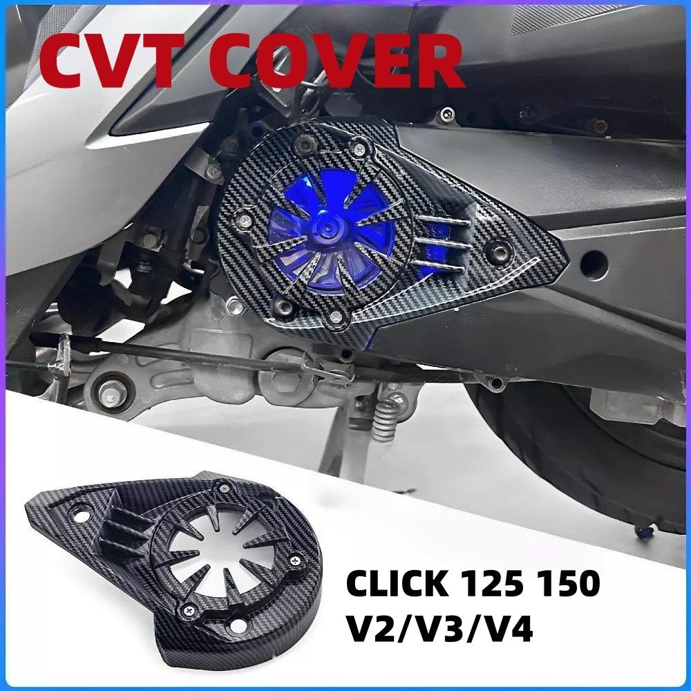 Lighted CVT Cover For Honda Click 125 150 V2/V3/V4 Carbon/Black Design ...
