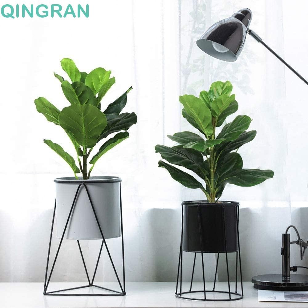 QINGRAN Artificial Fiddle Leaves Fig Tree, Large Real Touch Fake Ficus ...