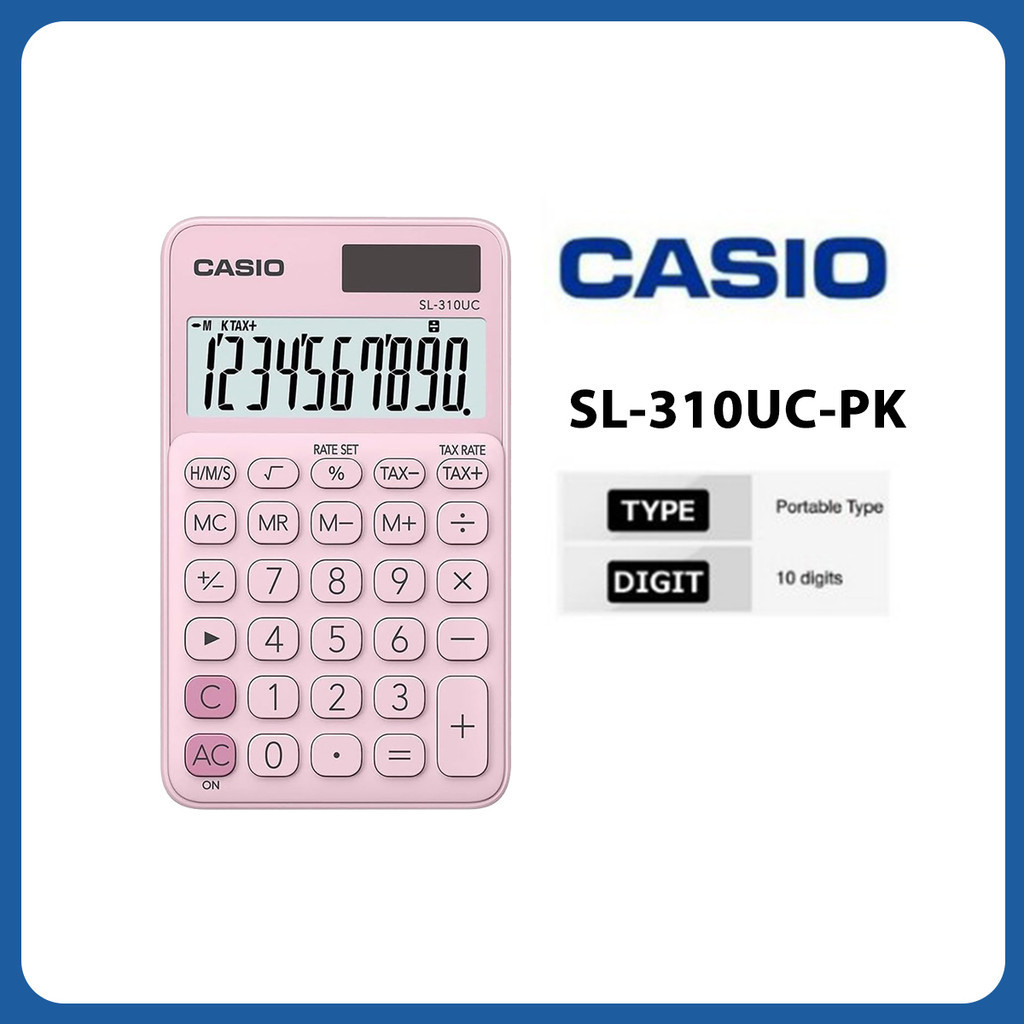 Casio SL-310UC-PK (Pink) Colorful Pocket Calculators MY STYLE ...