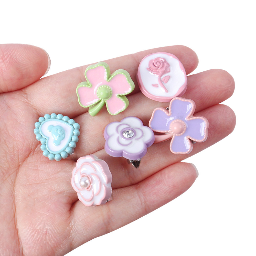 6PCS/set Flower Pin Vintage Pearl Baby Brooch Alloy Small Brooch Safety ...