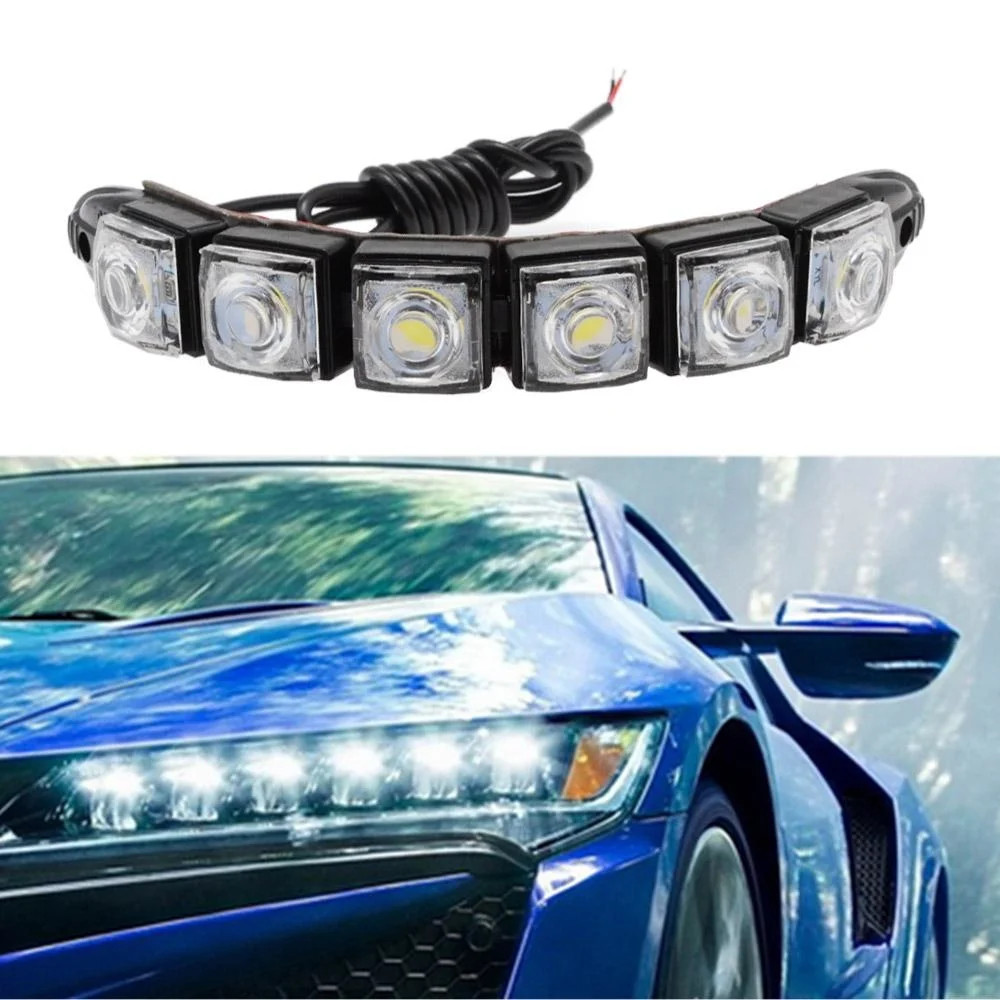 6-18 LED Car Daytime Running Light Fog Lamp Car DRL Driving Day Lights ...