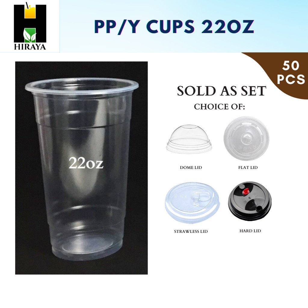 Y/ PP Cup 95 MM 50 pcs with LID / Disposable Plastic Cups/Milk Tea Cups ...