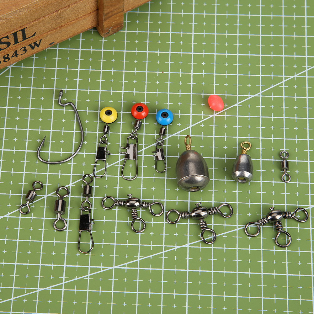 162 pcs Saltwater Fishing Tackle Kit Pro Swivels Sinkers Portable ...