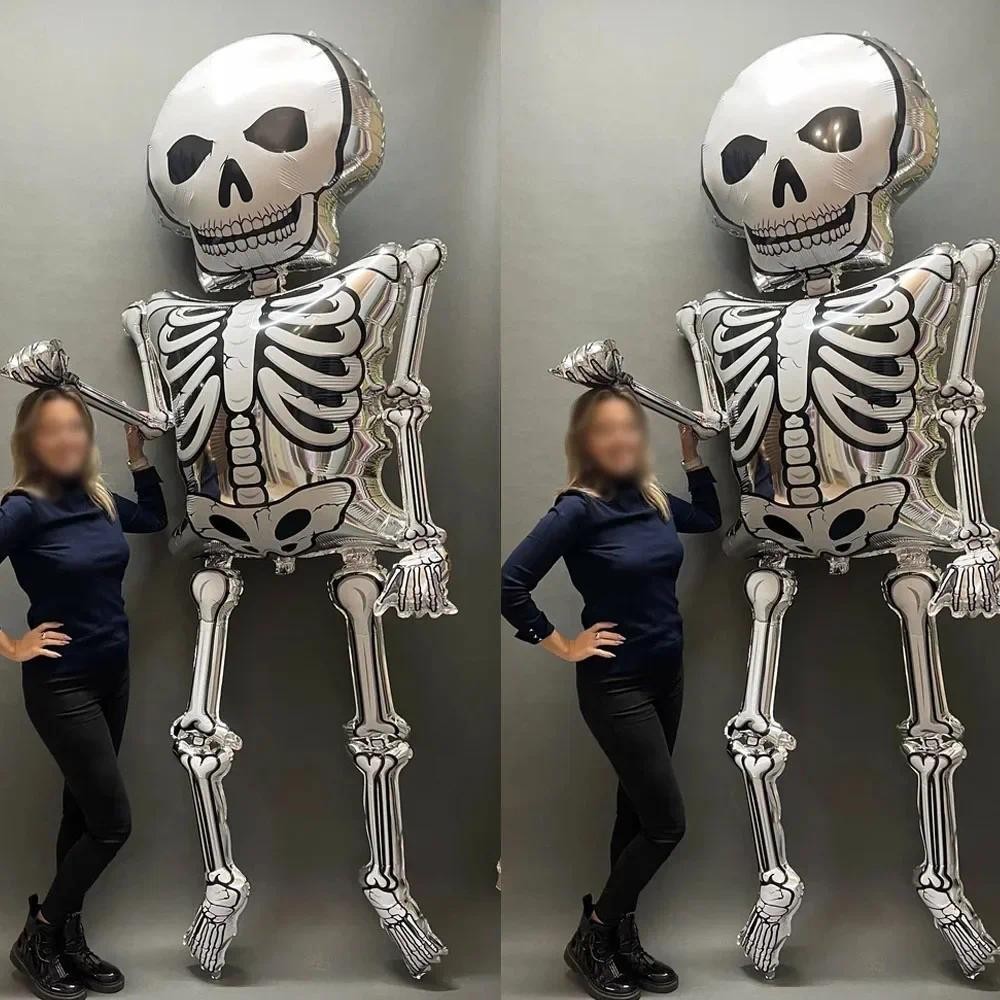 2pcs Giant Skeleton Skull Man Aluminium Foil Balloons Home Outdoor ...