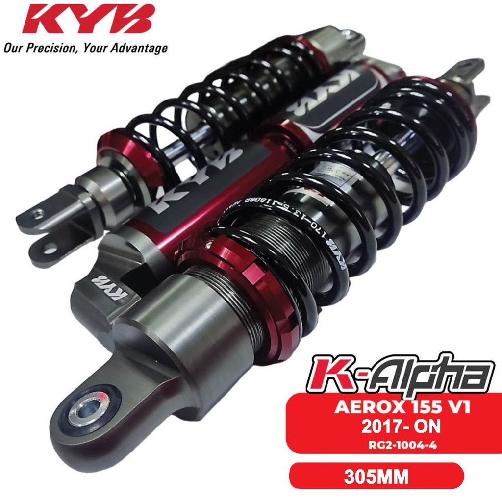 KYB K-Alpha AEROX 155 V.1 2017 - ON [305mm] Motorcycle Shock Absorber (Made in Thailand ...