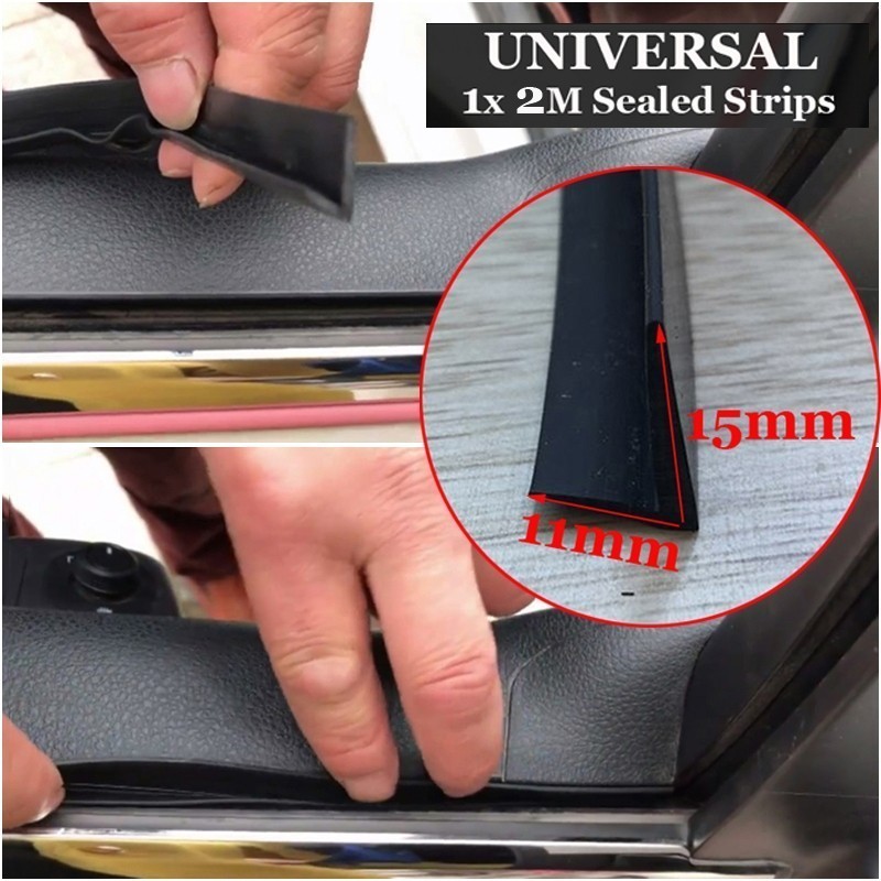 2M L-Shape Auto Car Door Edge Rubber Weatherstrip Seal-Strip Sealing ...