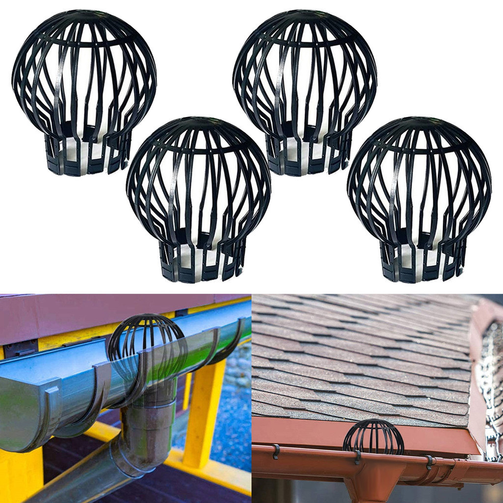 4 Pcs Down Spout Filter Gutter Guard Debris Dirt Protector Outdoor ...
