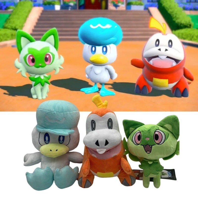 35cm Pokemon Starter Plush Toy Set - Fuecoco, Sprigatito, and Quaxly ...