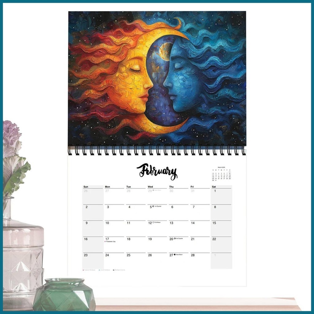 Desktop Calendar Sun And Moon Time Management Weekly Daily Planner ...