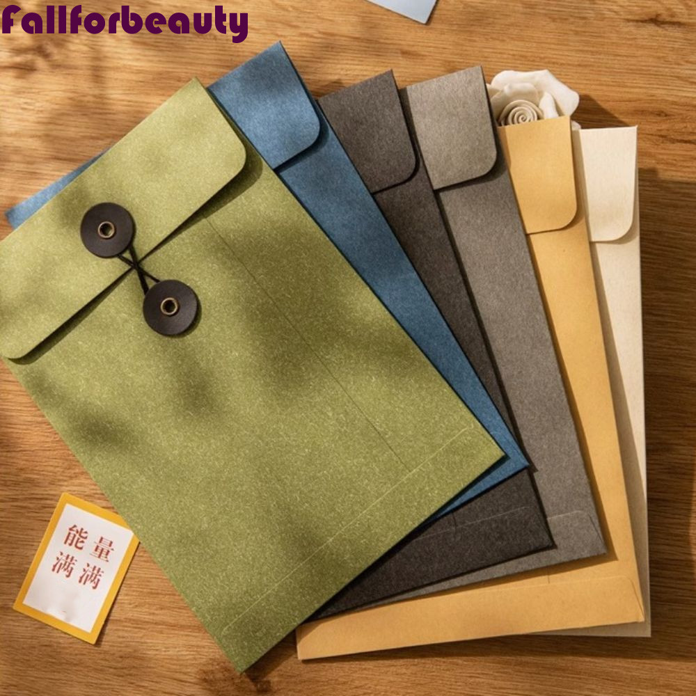 FALLFORBEAUTY Kraft Paper Envelopes, A4/A5 with String Tie Closure ...