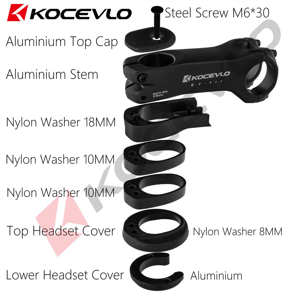 KOCEVLO Aluminum Bicycle Stem 31.8-28.6mm Road MTB Bike handlebar Stem ...