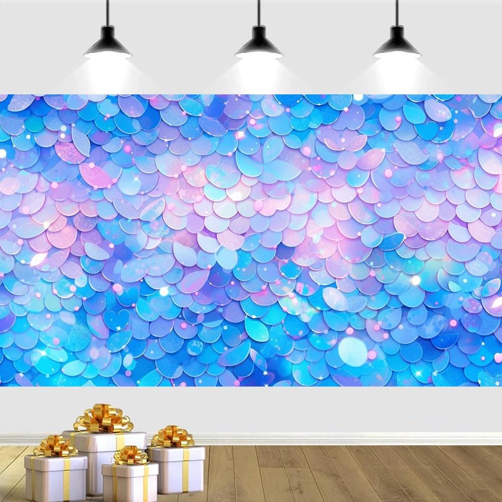 Large Mermaid Photography Background Glitter Mermaid Scales Backdrop ...