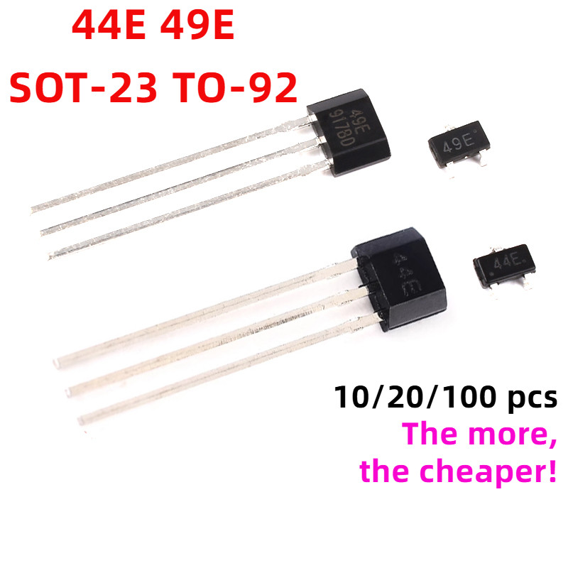 50pcs/10pcs 44E 49E SOT23 SMD Hall Effect Sensor Switch SMD Hall ...