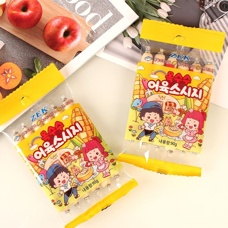 Zek Korea Imported Cheese Cod Sausage Instant Fish Sausage Children ...