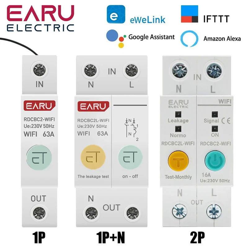 eWeLink 1P 1P+N 2P 230V WIFI Circuit Breaker Energy Meter kWh Timer Switch Relay Voltmeter ...