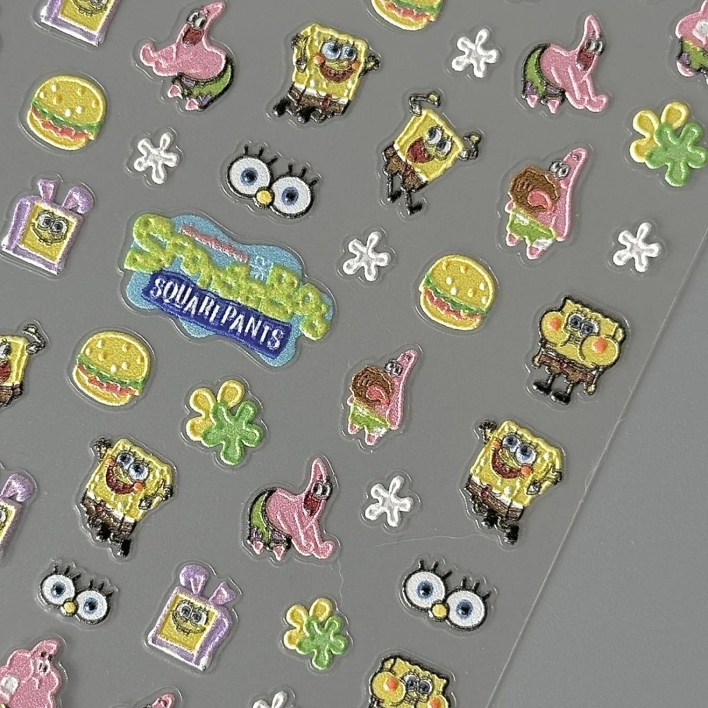 Spongebob SquarePants Nail Stickers Childlike High-Value Flat Cartoon ...