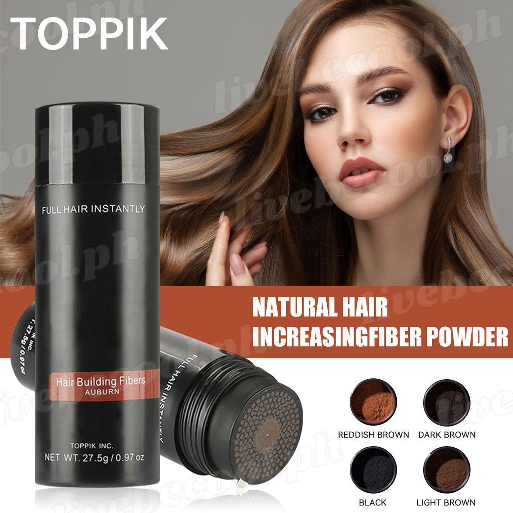 Toppik Instant Hair Building Fibres Powder Natural Keratin Protein Hair Thickener Hair Spray ...