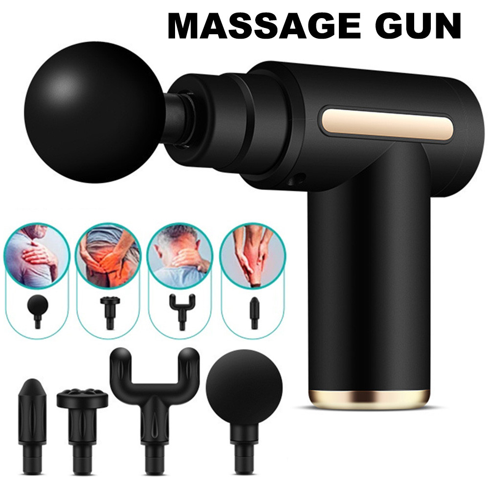 Electric Massager Gun Professional Vibrating Quiet Fascial Gun with 4 ...