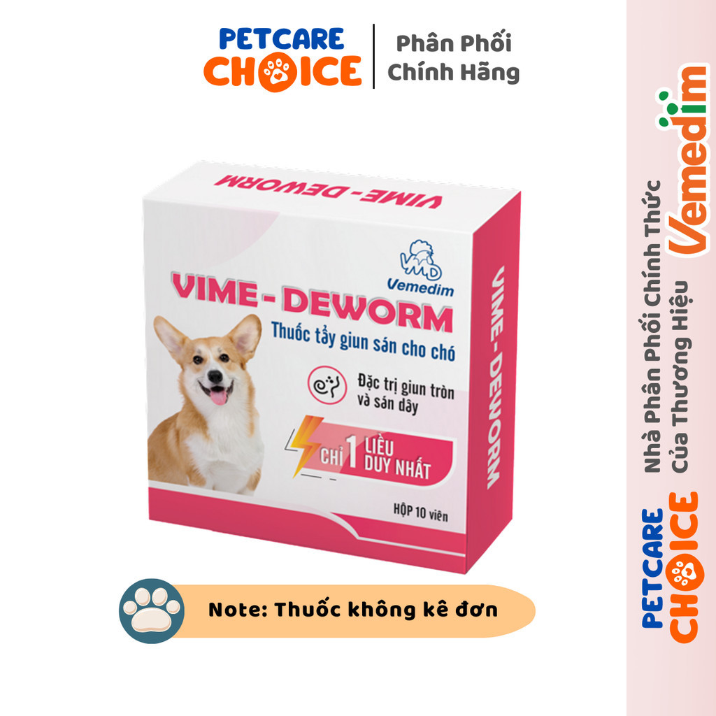Vime Deworm Vemedim Deworming for Dogs, Take 1 Single Dose - Box of 10 ...