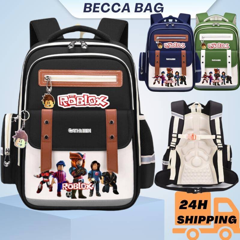 In stock)Roblox school bag for kids boy cartoon backpack for kids ...