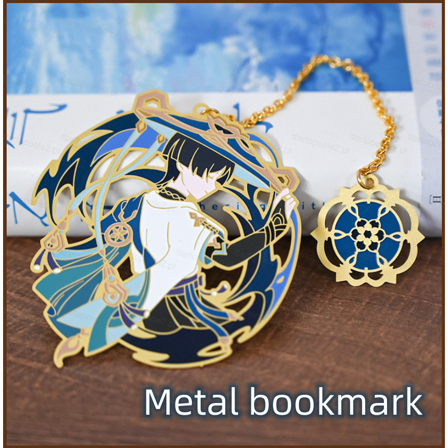 Kira Genshin Impact Wanderer Metal Bookmark Anime Stationery Student ...