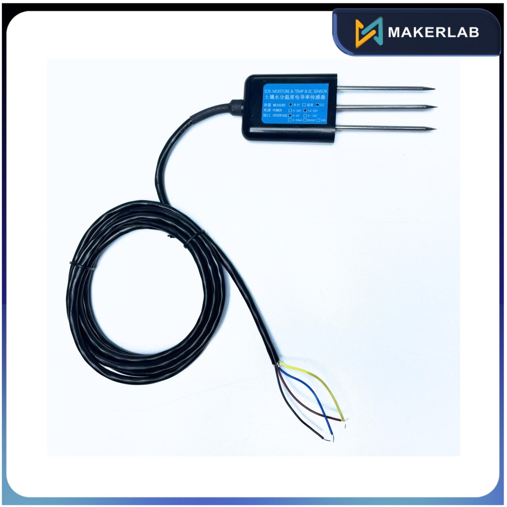 0-5V Output 3Pin Probes Soil Sensor with Cable 2M (Humidity + EC ...