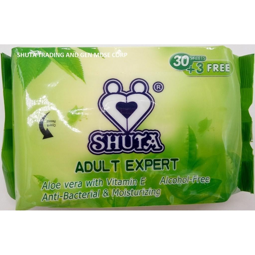 STT1033 Shuta Adult Wet Wipes 30's Aloe Anti-bacterial & Moisturizing ...