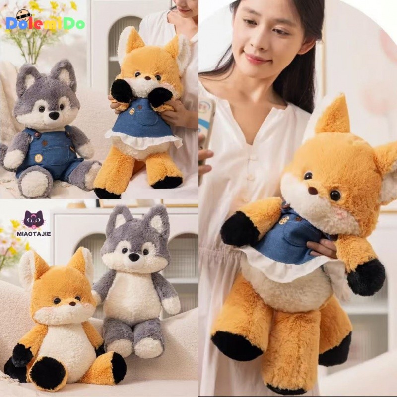 Genuine Sister Meow Original Forest Running Fox Series Little Fox Doll Cute Big Gray Fox Plush ...