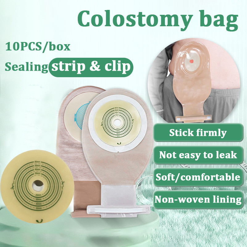 10Pcs One-piece System Colostomy Bags Disposable Ostomy Drainable ...