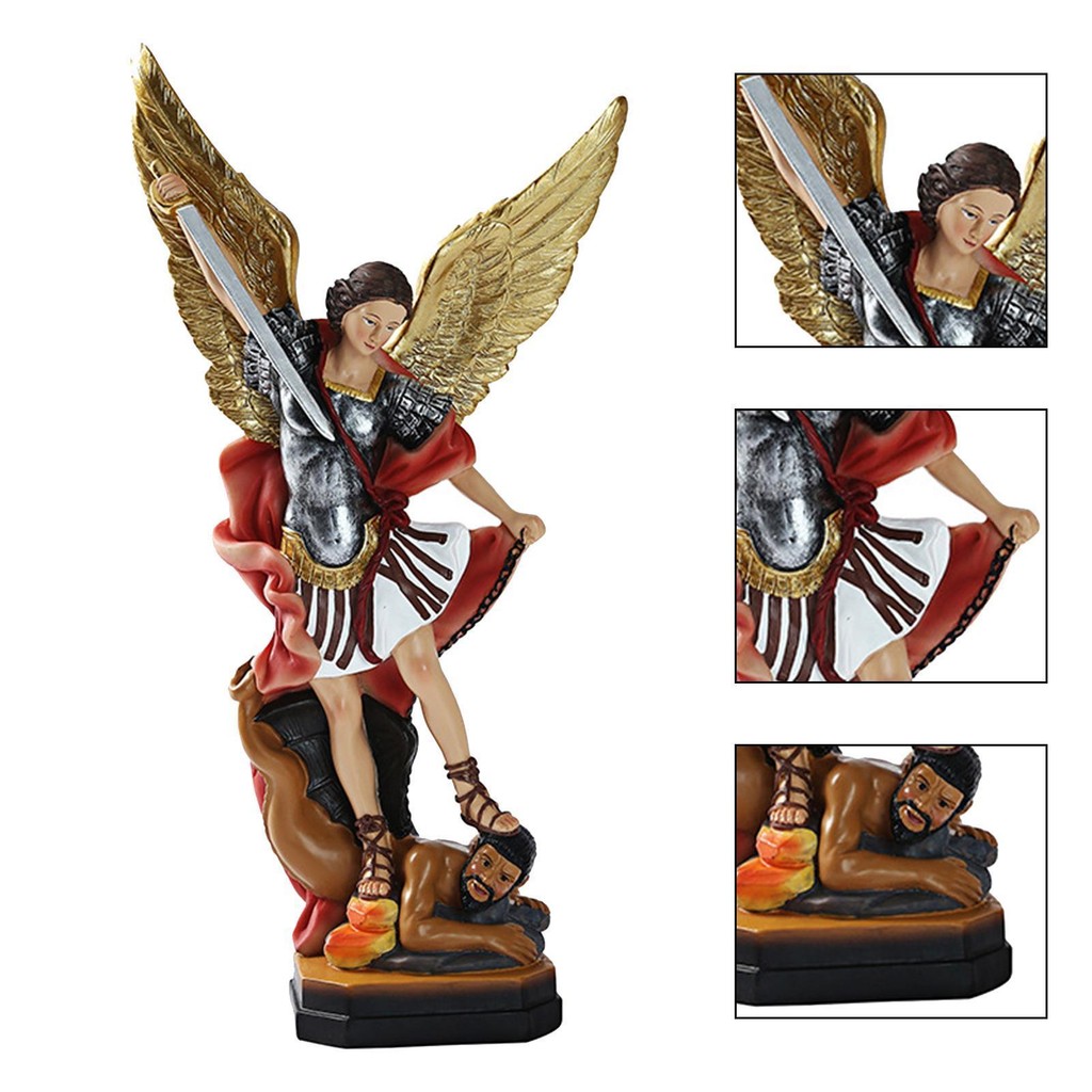 Archangel Michael Figurine St. Michael San Miguel Arcangel Colored ...