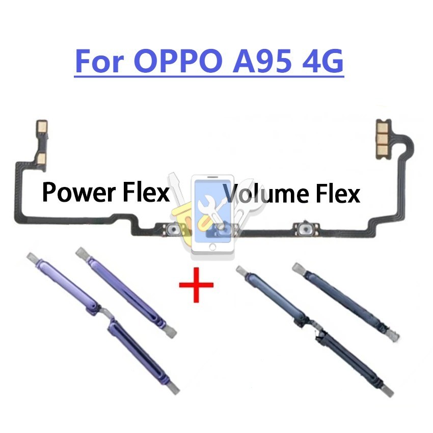 For OPPO A95 4G Power Button Flexible On/Off Switch Button Side Key Volume Flex Cable | Shopee ...