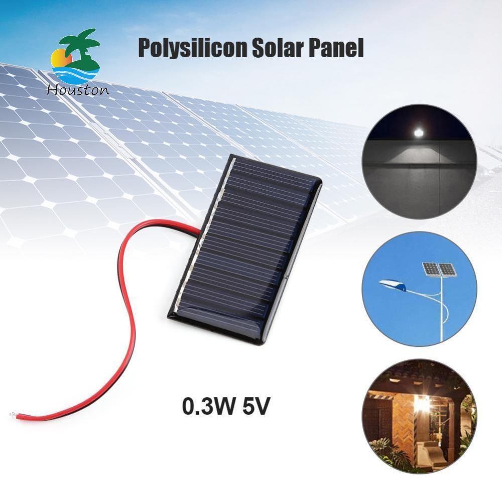 OZ 0.3W 5V Polysilicon Solar Epoxy Panel with Wire Mini Solar System ...