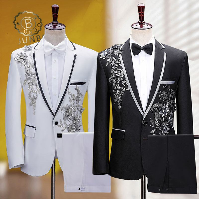 Men's Black Suit Jacket Male Singer Suit Stage Men's Chorus Art Exam ...