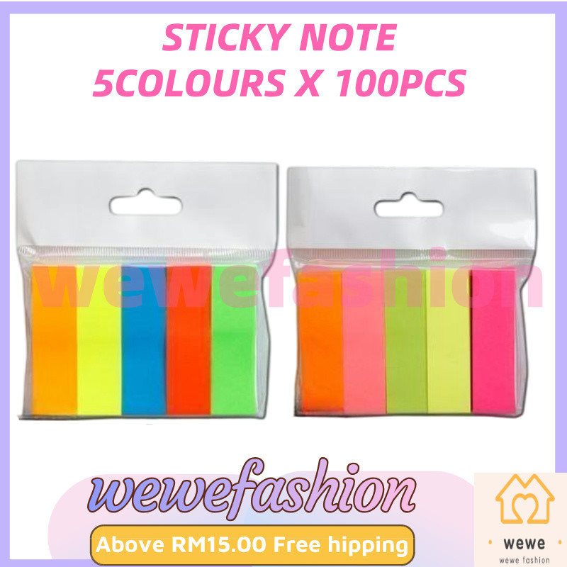 Sticky Note Memo Pad Fluorescent Note Sticker Post It Sign Here Sticky ...