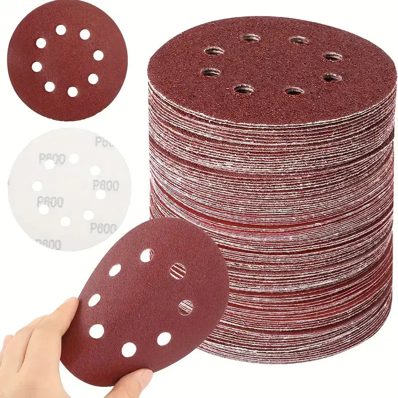 8-Holes Hook & Loop Sanding Discs 60/80/100/120 Grits Perfect For ...
